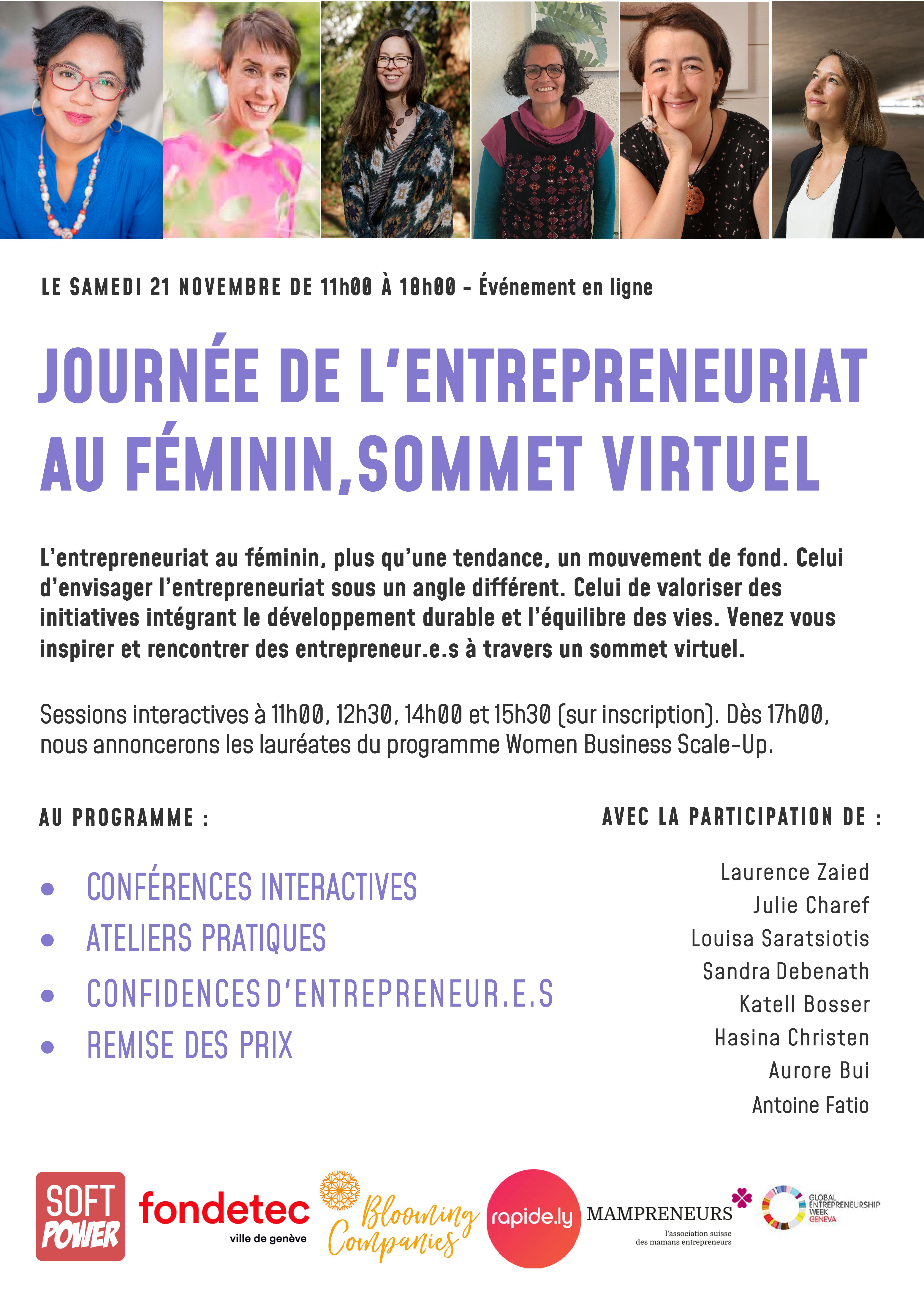 Journée de l'entrepreneuriat au féminin: sommet virtuel | APRES-GE - Intranet
