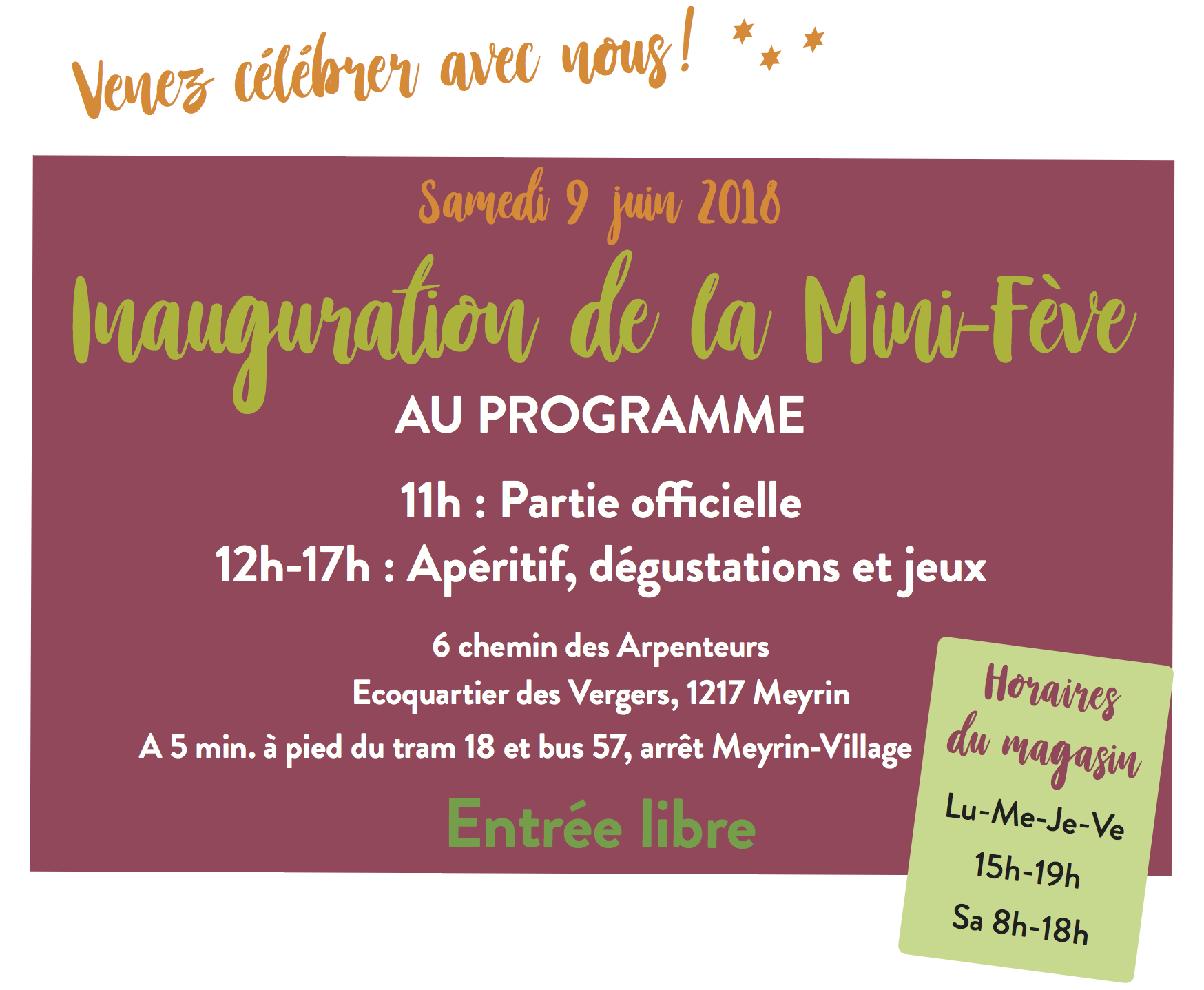 Inauguration de la Mini-Fève aux Vergers | APRES-GE - Intranet