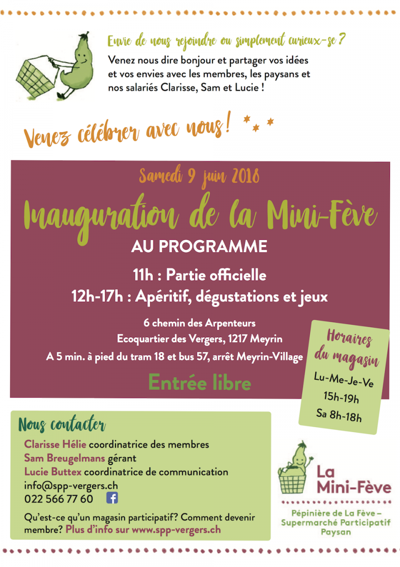 Inauguration de la Mini-Fève aux Vergers | APRES-GE - Internet